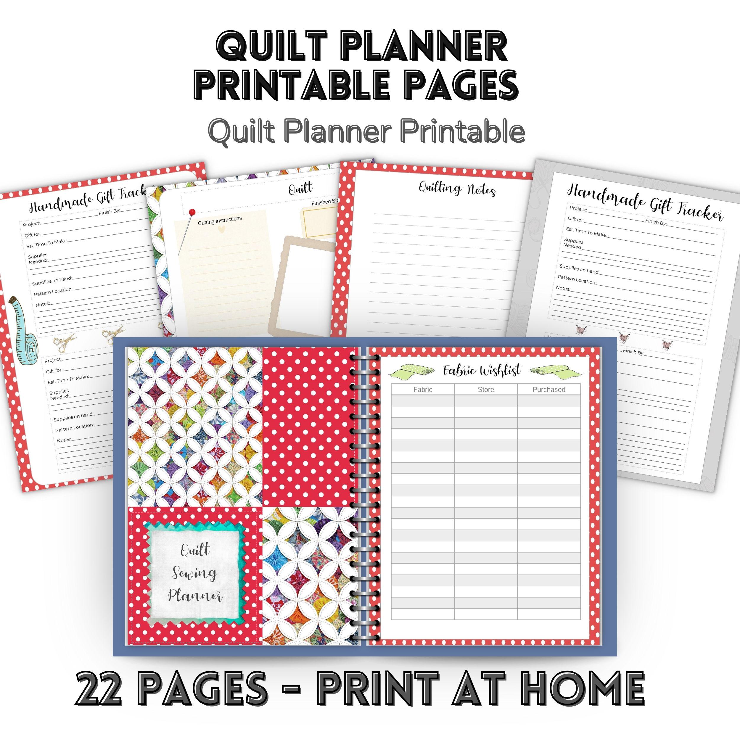 Quilt Planner Printable , Quilting Project Planner ,quilting Journal ...
