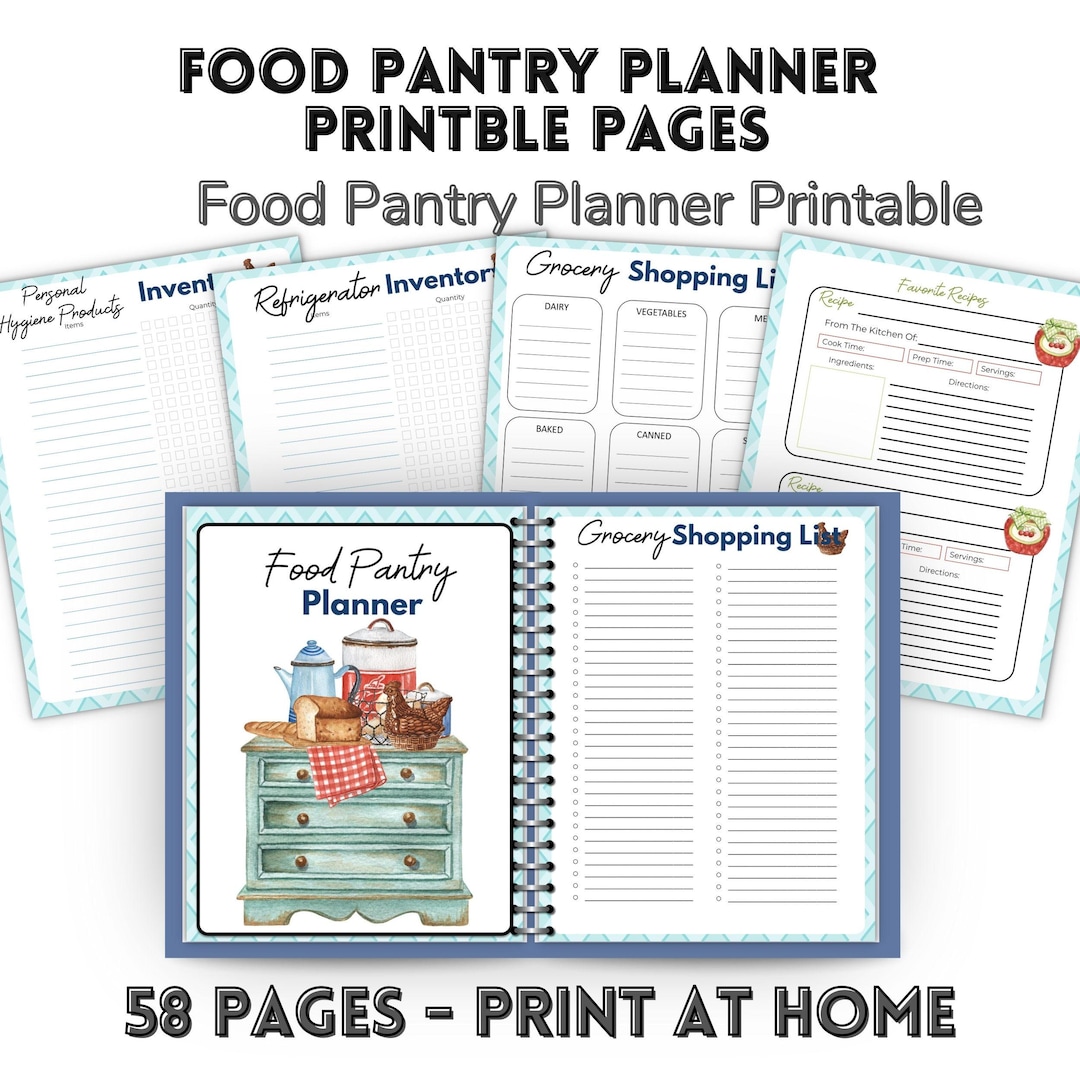 Food Pantry Planner Printable 58 Pages | Kitchen Inventory Tracker ...