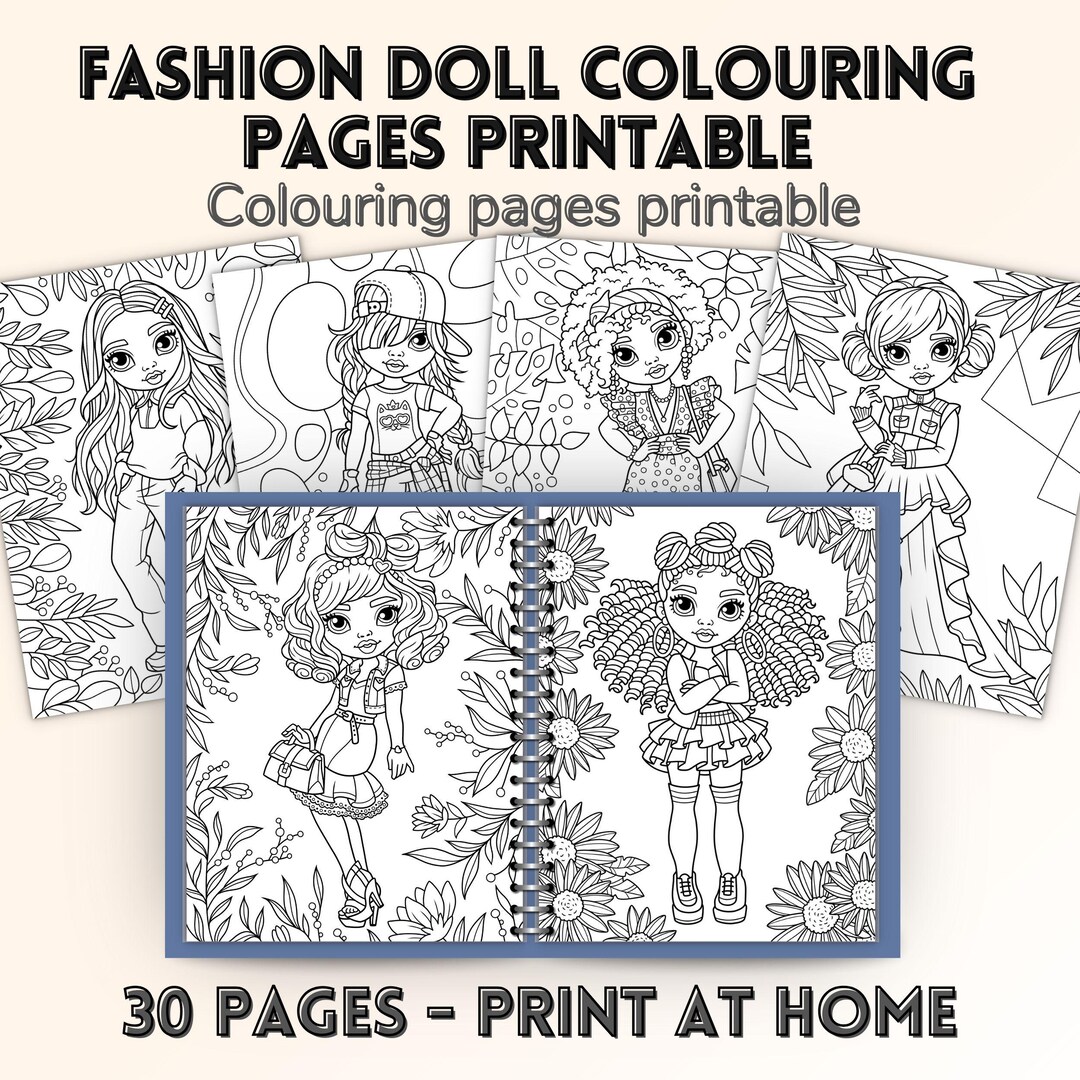 30 Fashion Doll Coloring Pages | Stylish Girl Printables | Fun Kids ...