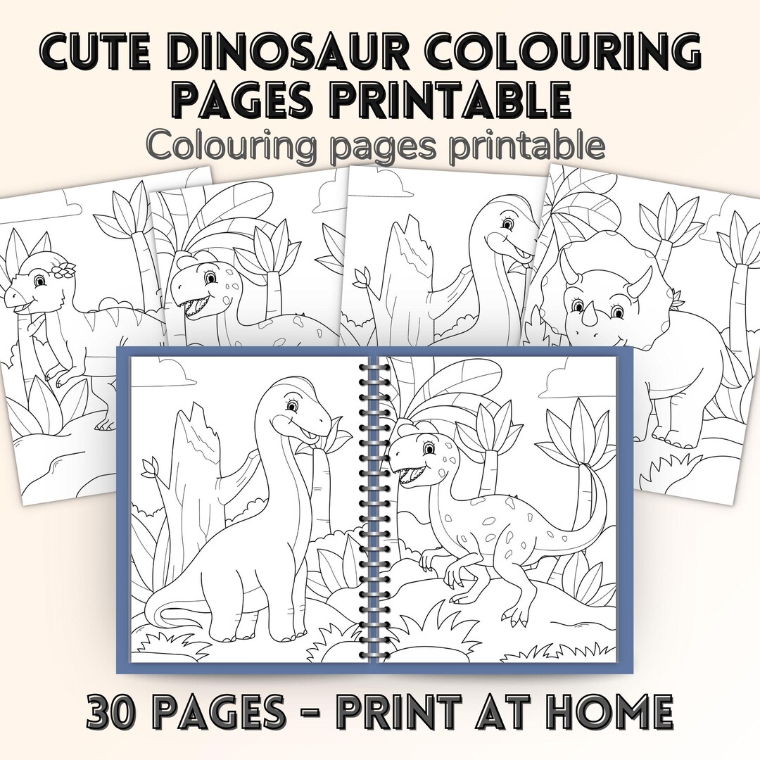 30 Cute Dinosaur Coloring Pages Printable, Dinosaur Coloring Sheets for ...