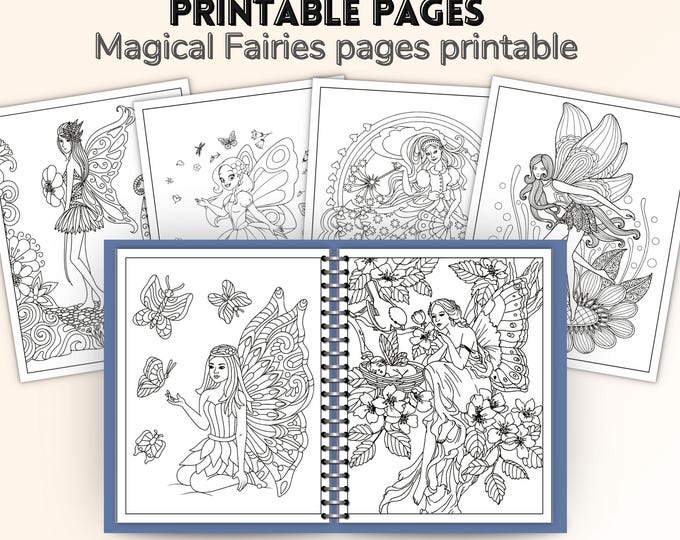 Fairy Coloring Pages, Fairy Coloring Book for Girls, Magical Fairy ...