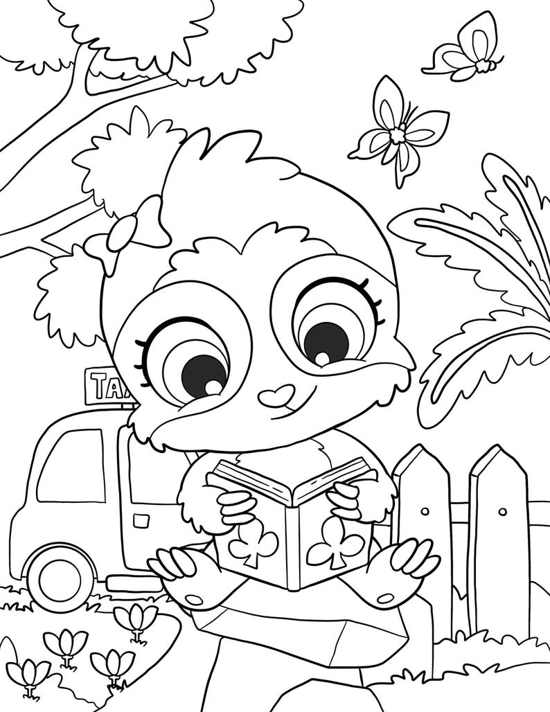 Baby Animals Reading Coloring Pages Printable, Kids Coloring Book PDF ...
