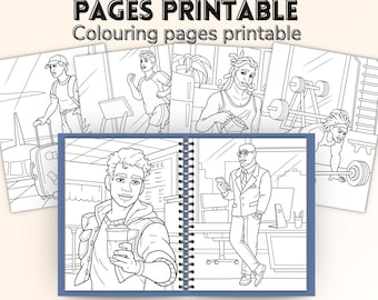 30 Black Handsome Men Coloring Pages for Adults | African American Men ...