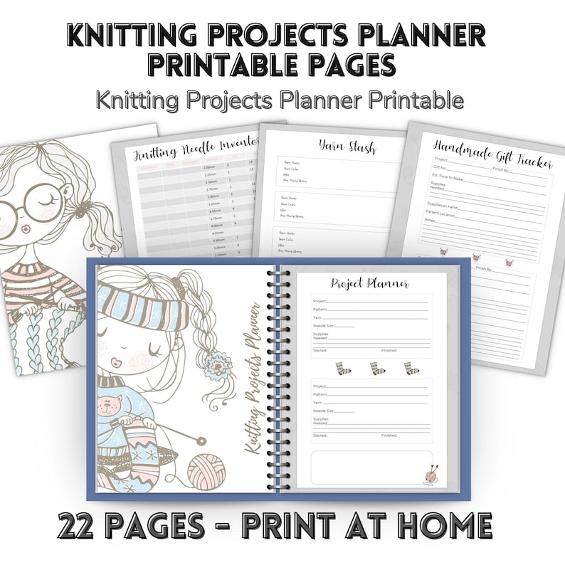 Knitting Projects Planner Printable, Knitting Planner, Yarn Stash ...