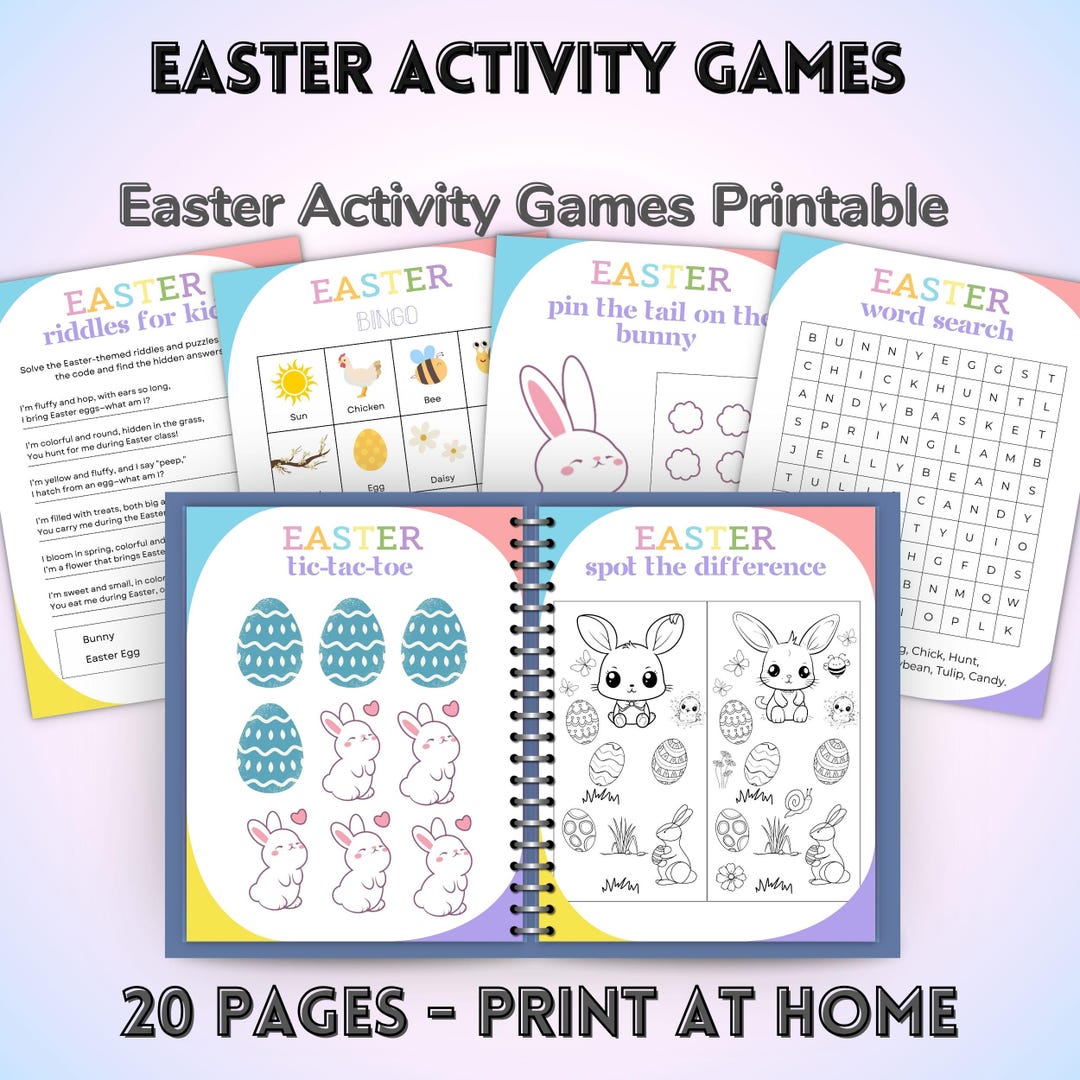 20 Easter Activity Games for Kids Printable | Easter Games Bundle ...