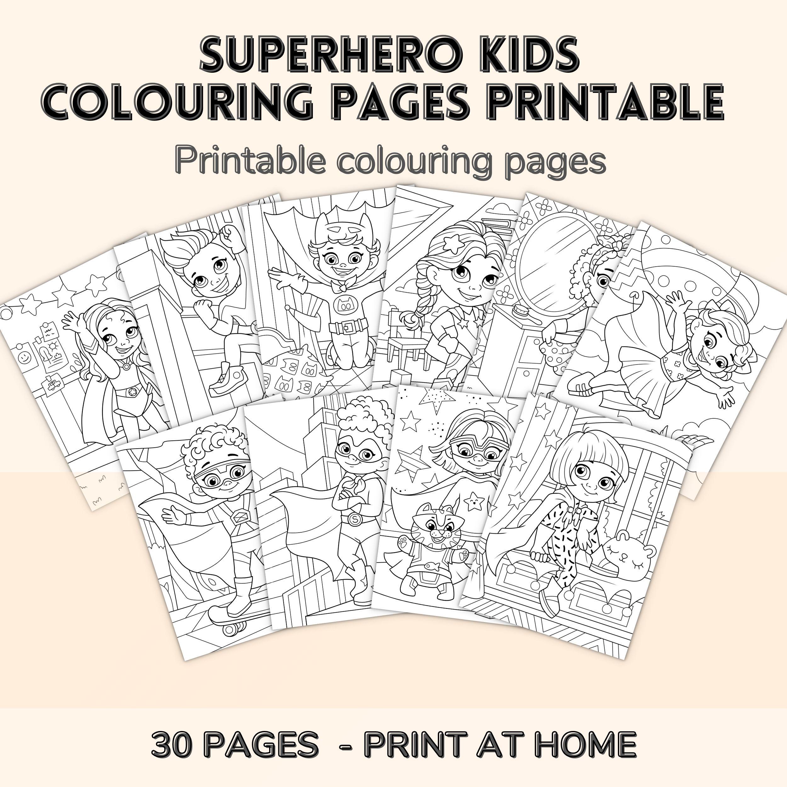 30 Superhero Kids Coloring Pages | Kids Printable Coloring Book ...