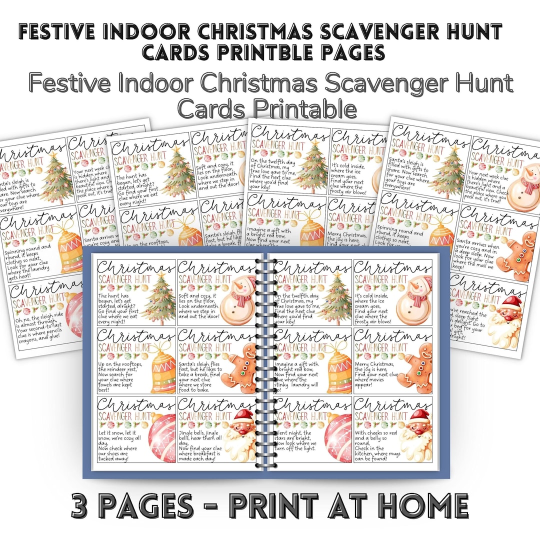 Festive Christmas Scavenger Hunt for Kids Printable | Indoor Holiday ...