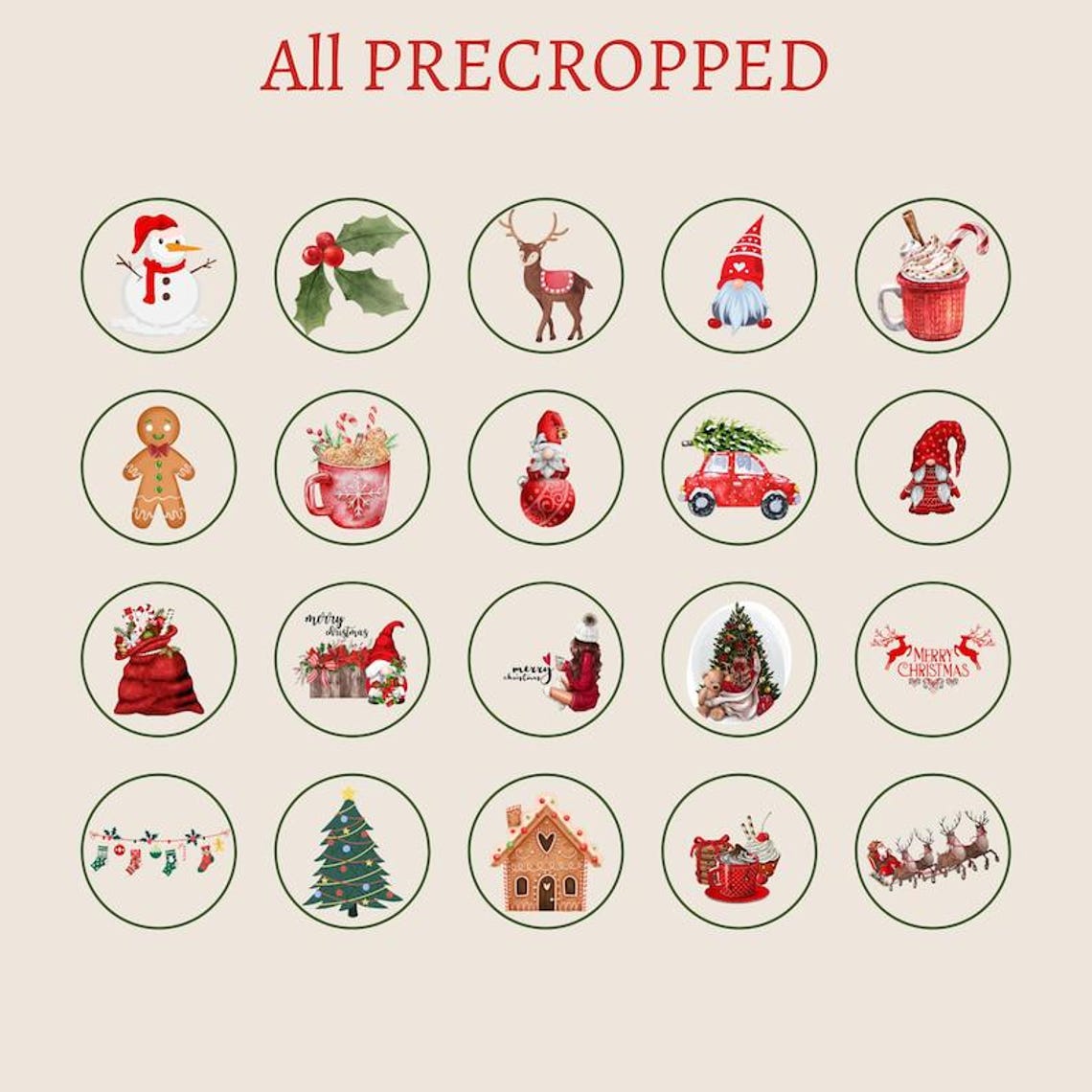 40 Christmas Digital Stickers for Goodnotes | Festive Holiday Sticker ...