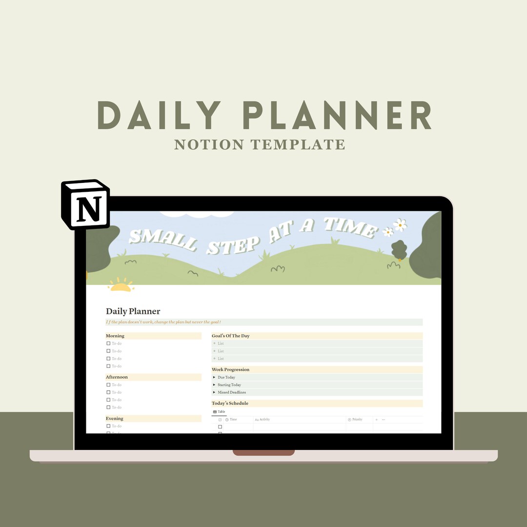Minimalist Daily Planner Notion Template - Etsy