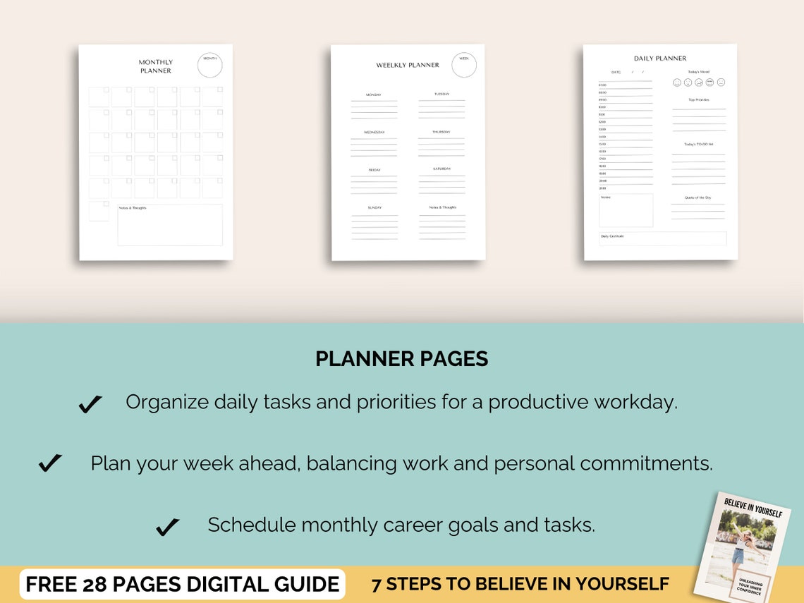 Career Goals Worksheets Bundle: Printable Worksheet for Goal Setting ...
