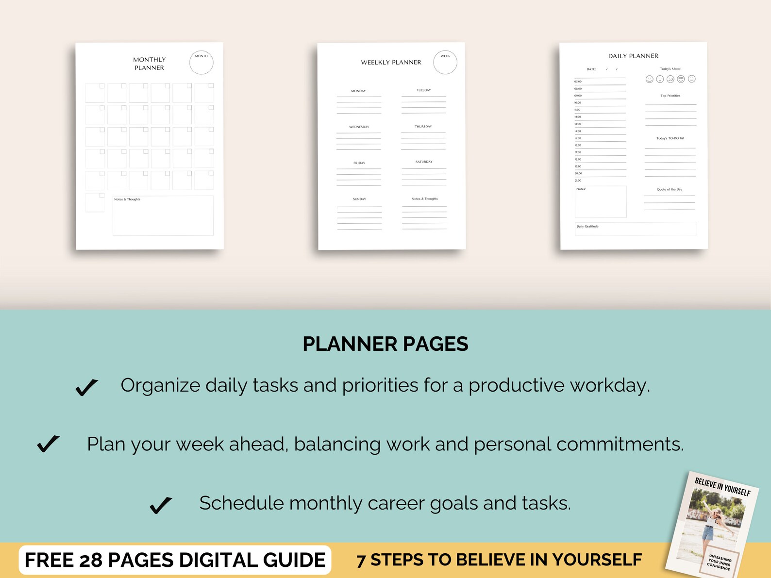 Career Goals Worksheets Bundle: Printable Worksheet for Goal Setting ...