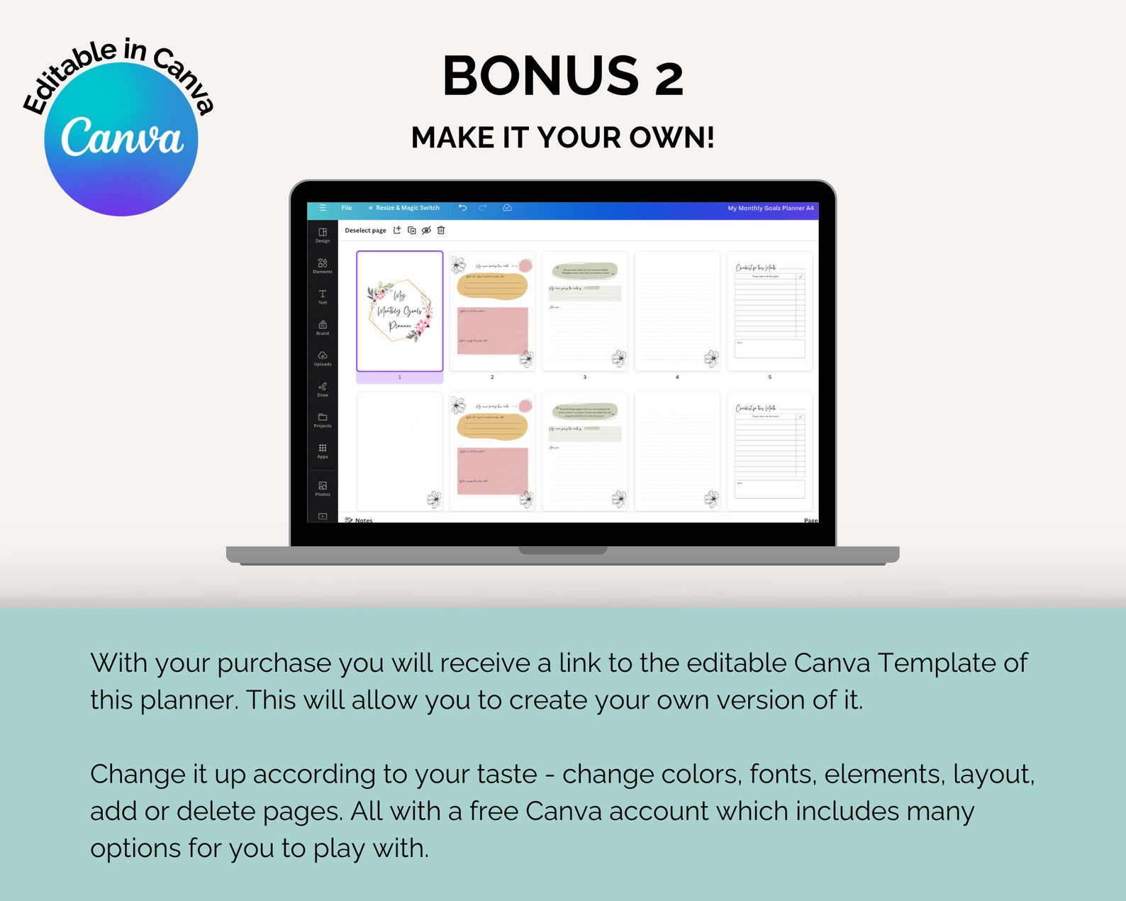 Printable Monthly Goal Planner, Goal Getter Planner, Goal Planner ...