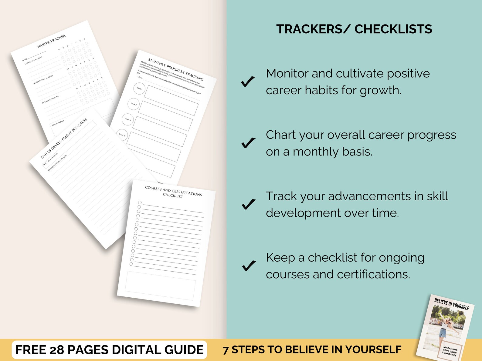 Career Goals Worksheets Bundle: Printable Worksheet for Goal Setting ...