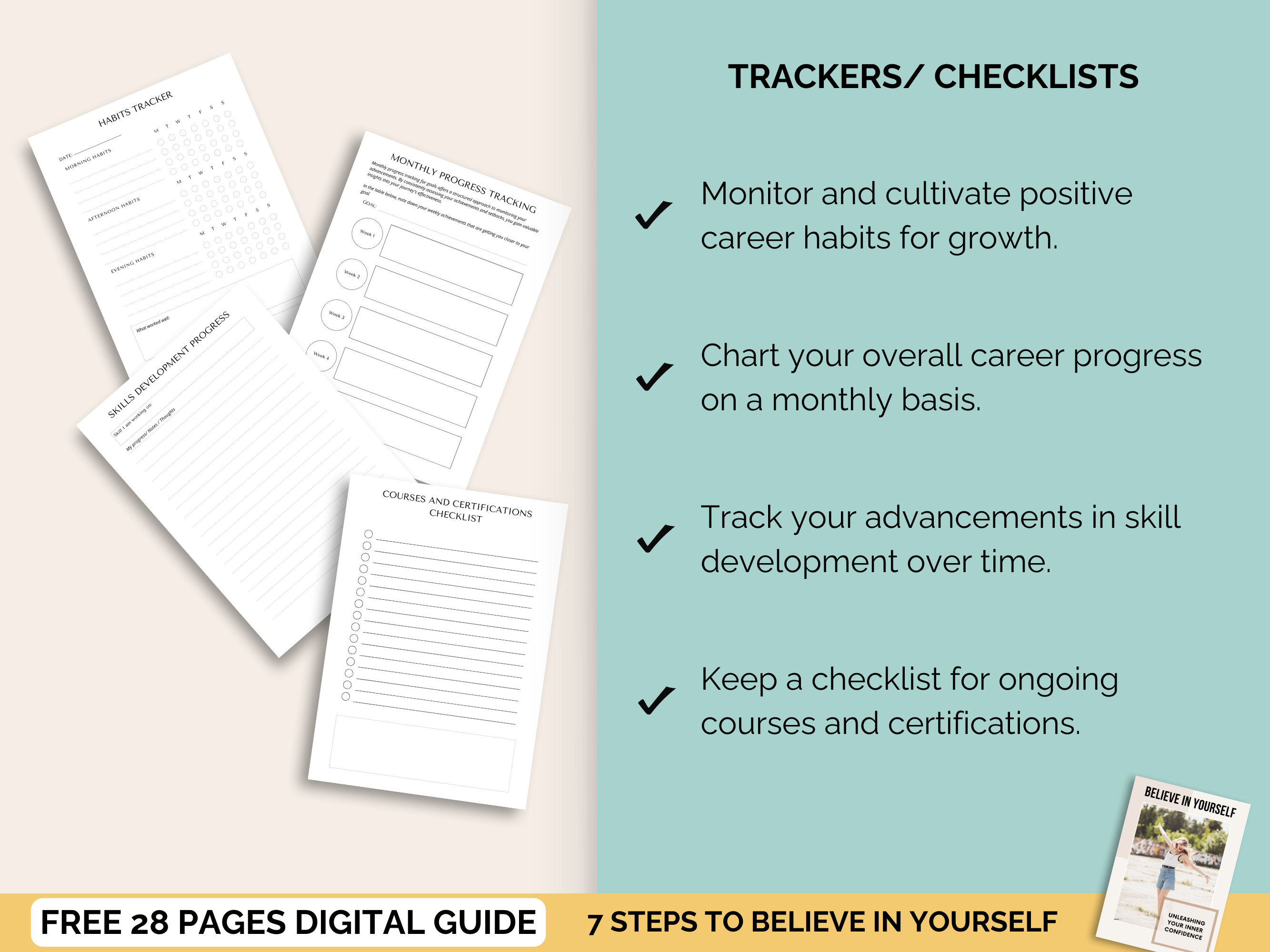 Career Goals Worksheets Bundle: Printable Worksheet for Goal Setting ...