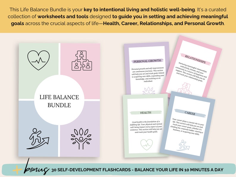 Printable Life Goal Planner Bundle, Smart Goal Setting Planner, Life ...