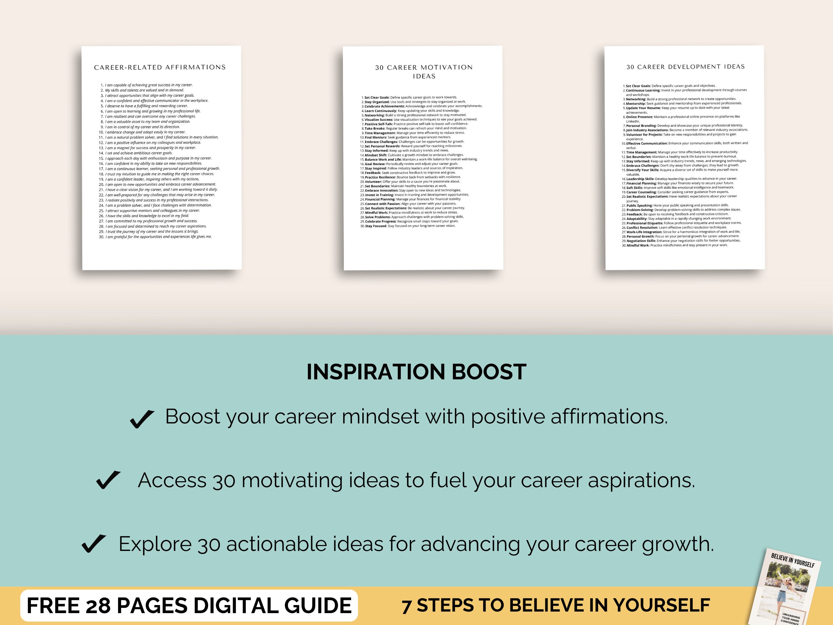 Career Goals Worksheets Bundle: Printable Worksheet for Goal Setting ...