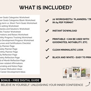 Career Goals Worksheets Bundle: Printable Worksheet for Goal Setting ...