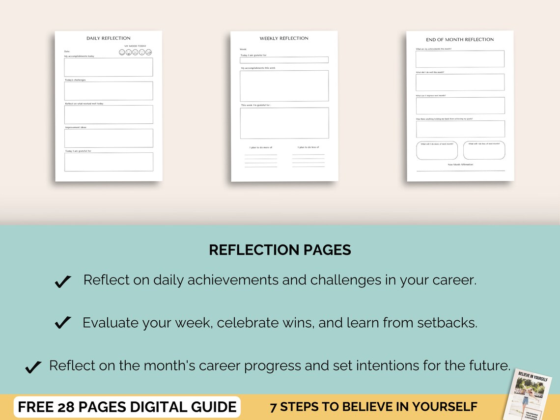 Career Goals Worksheets Bundle: Printable Worksheet for Goal Setting ...