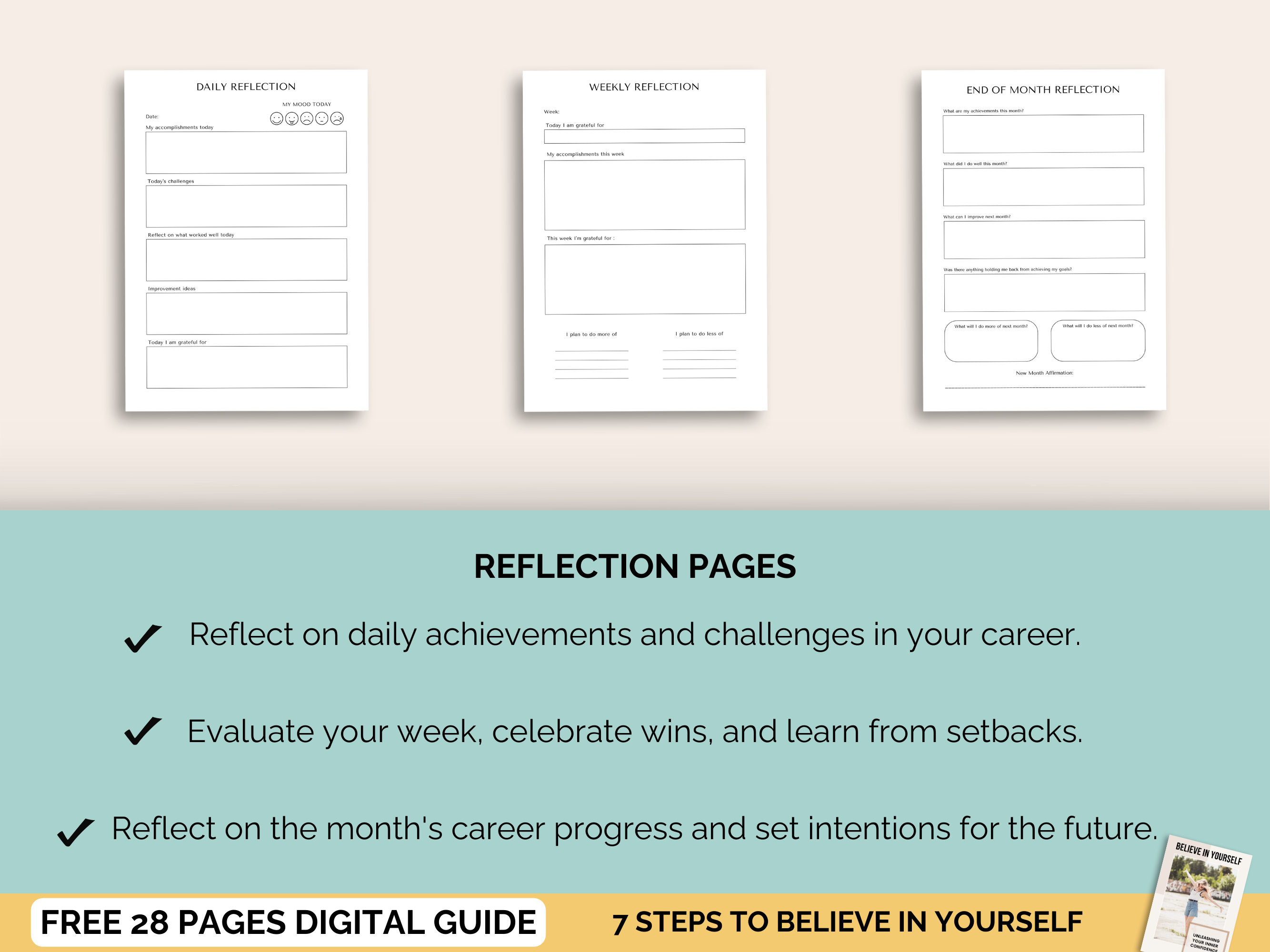 Career Goals Worksheets Bundle: Printable Worksheet for Goal Setting ...
