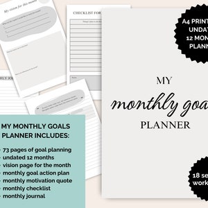 All-in-one Goal Setting Worksheets Bundle, Printable Goal Planner ...