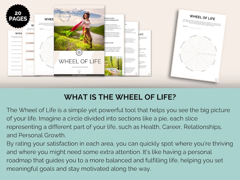 Wheel of Life Planner - Goal Setting Template - Life Balance Workbook ...