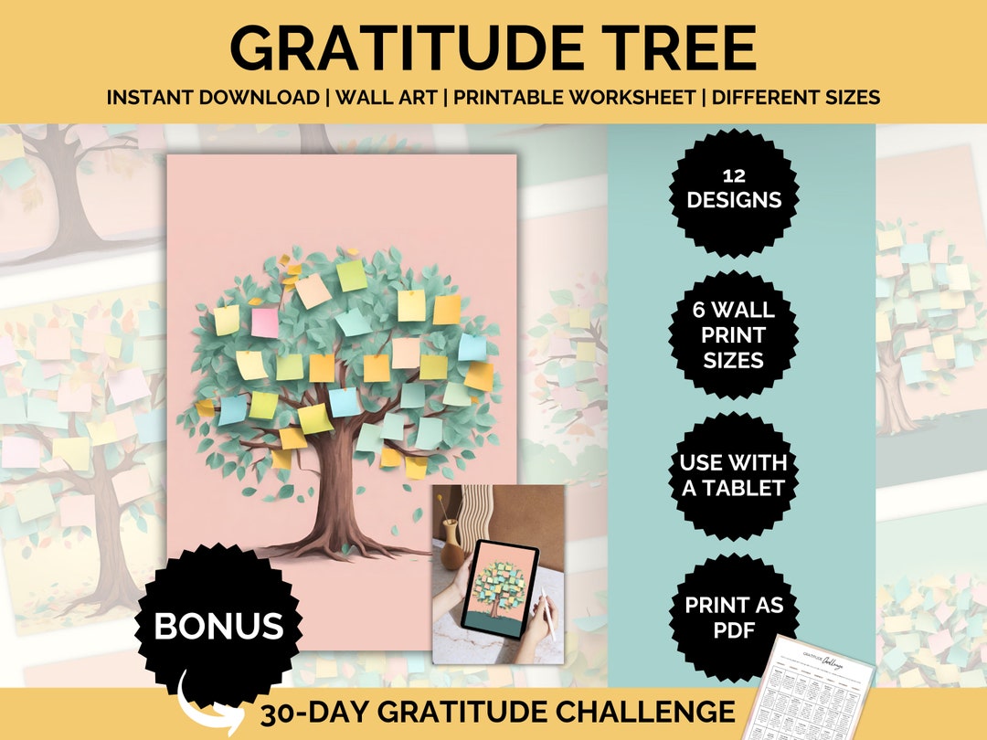 Gratitude Tree Printable, Daily Gratitude, Positive Thoughts, Positive ...