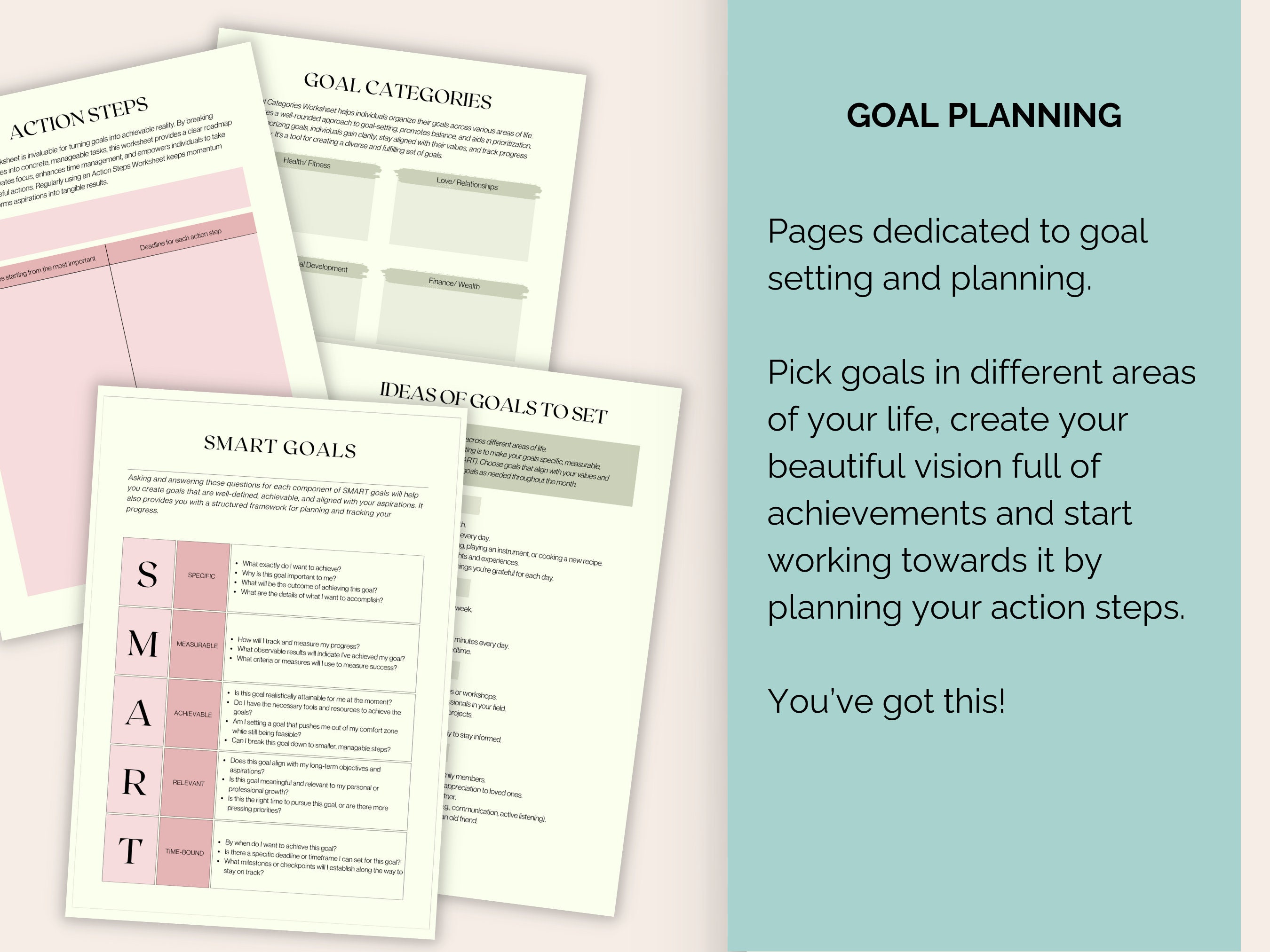 The Ultimate Goals Bundle, Smart Goals Planner, Life Goals Printable ...