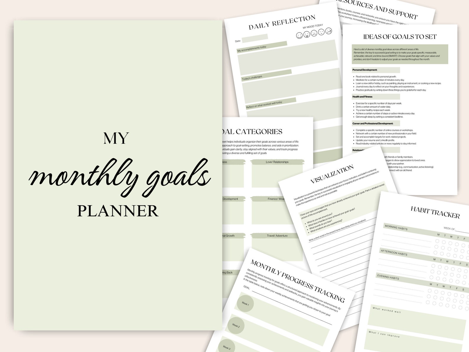 All-in-one Goal Setting Worksheets Bundle, Printable Goal Planner ...