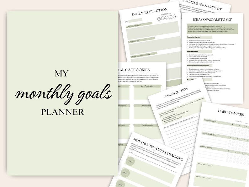 All-in-one Goal Setting Worksheets Bundle, Printable Goal Planner ...