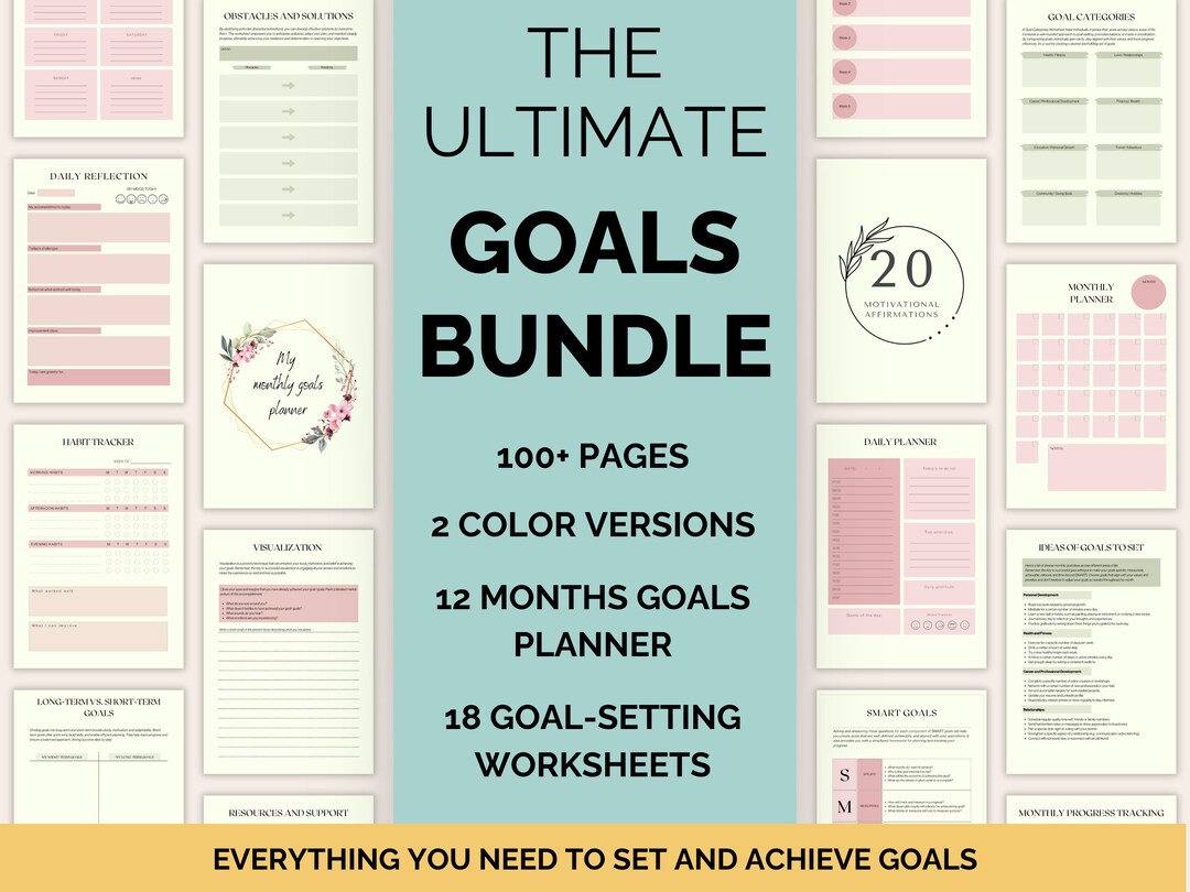 The Ultimate Goals Bundle, Smart Goals Planner, Life Goals Printable ...