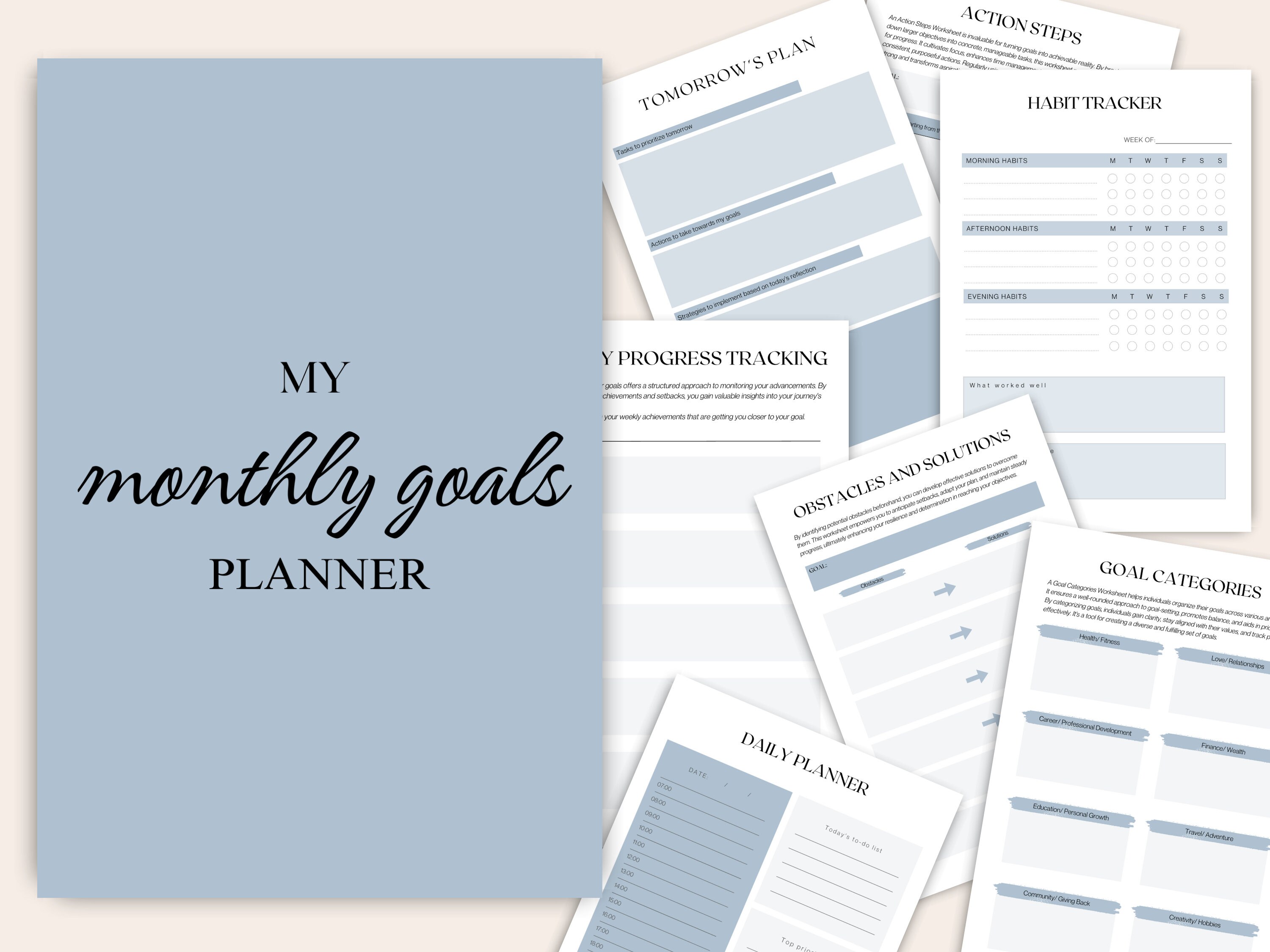 All-in-one Goal Setting Worksheets Bundle, Printable Goal Planner ...