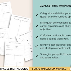 Career Goals Worksheets Bundle: Printable Worksheet for Goal Setting ...