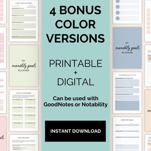 All-in-one Goal Setting Worksheets Bundle, Printable Goal Planner ...