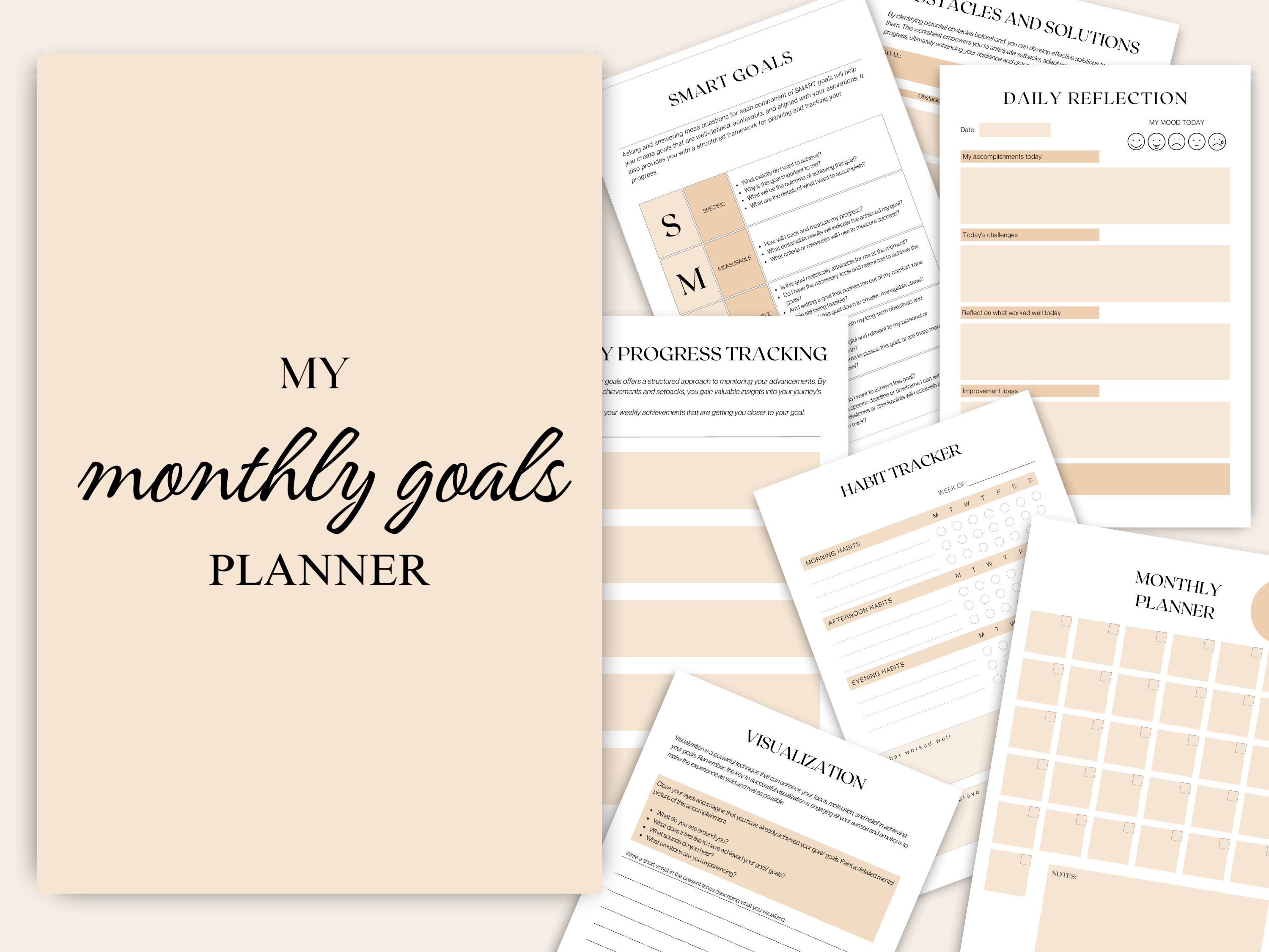 All-in-one Goal Setting Worksheets Bundle, Printable Goal Planner ...