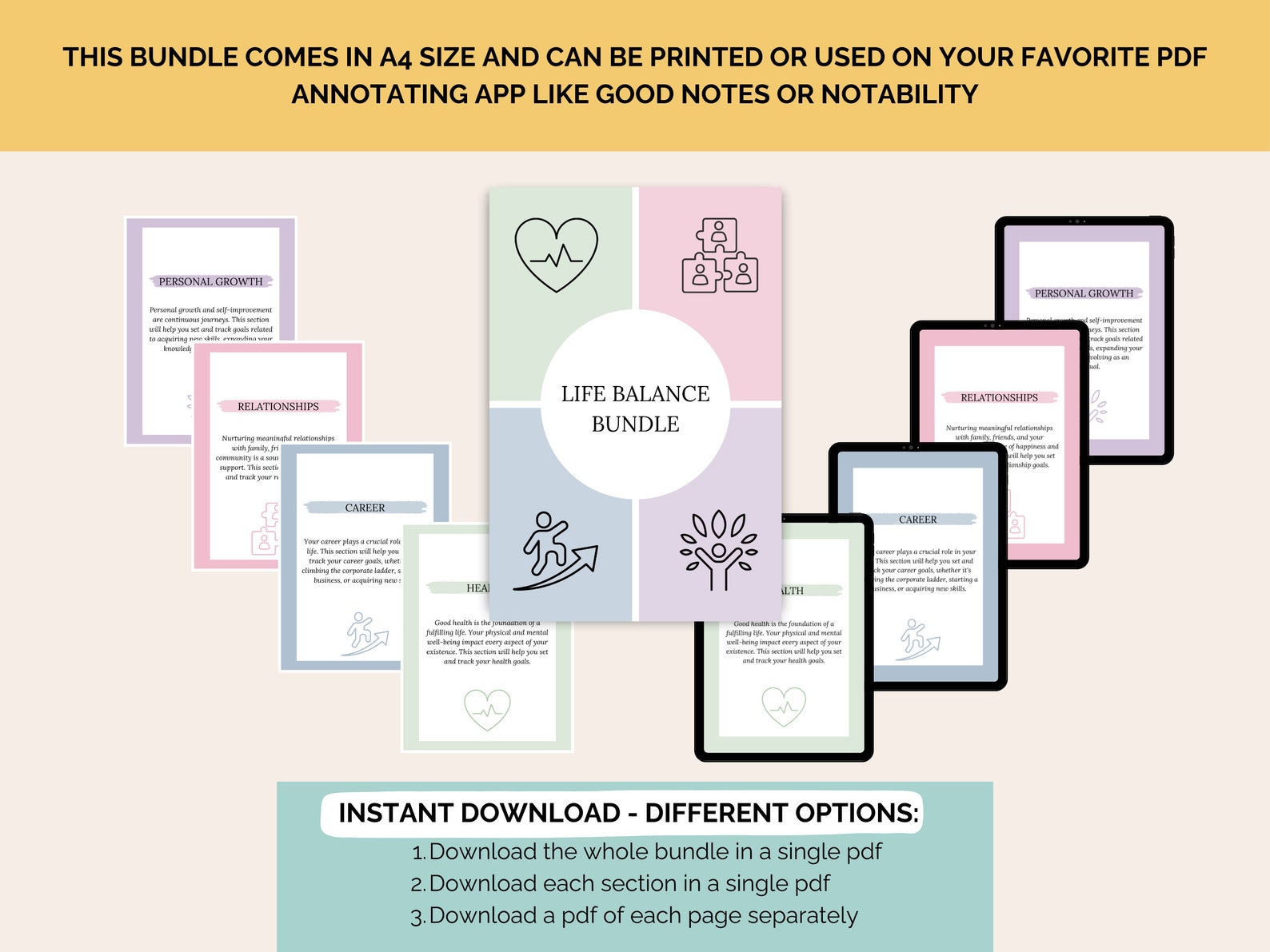Printable Life Goal Planner Bundle, Smart Goal Setting Planner, Life ...