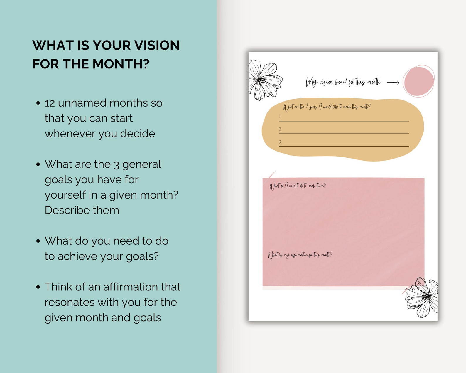 Printable Monthly Goal Planner, Goal Getter Planner, Goal Planner ...