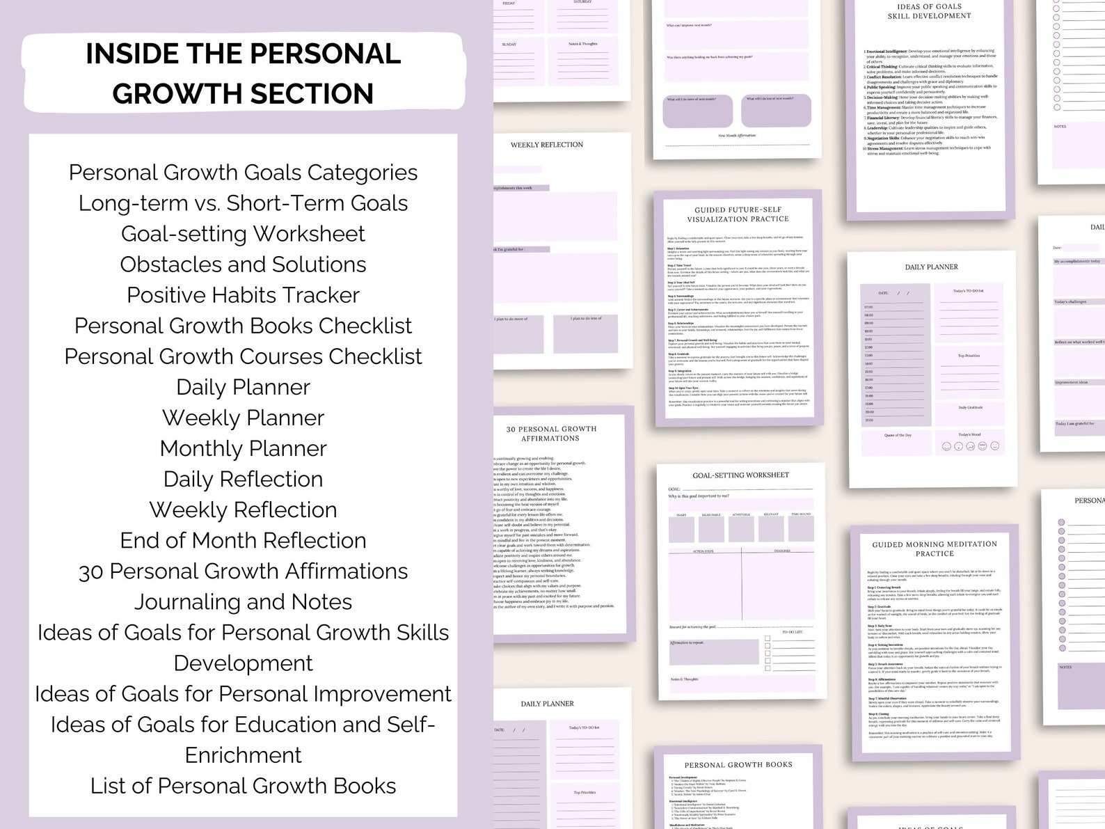 Printable Life Goal Planner Bundle, Smart Goal Setting Planner, Life ...