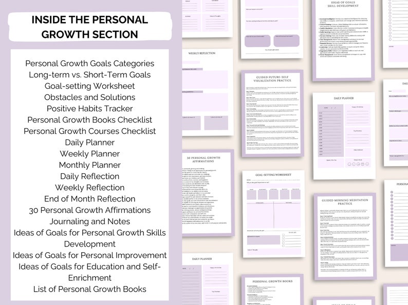Printable Life Goal Planner Bundle, Smart Goal Setting Planner, Life ...
