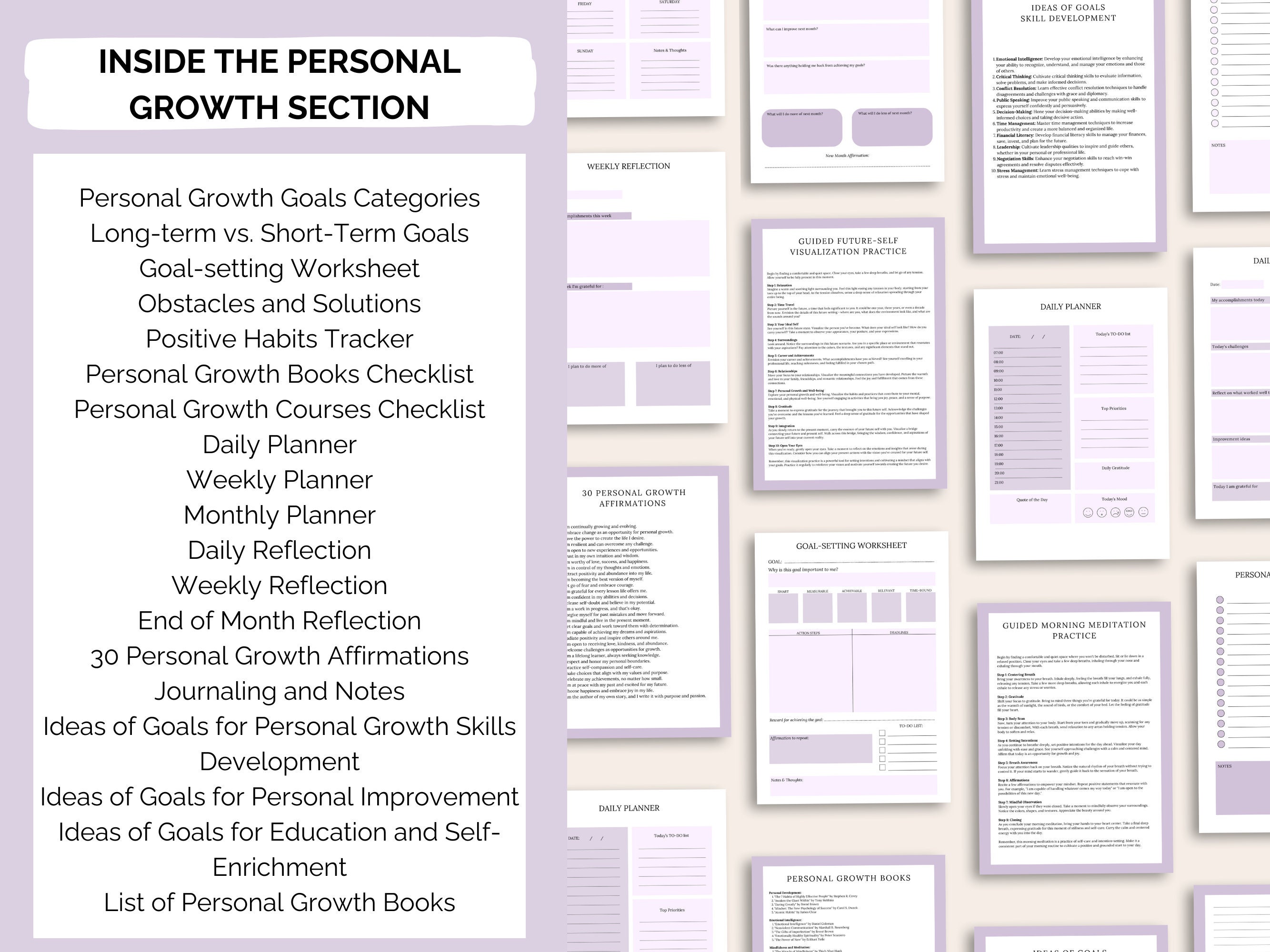 Printable Life Goal Planner Bundle, Smart Goal Setting Planner, Life ...