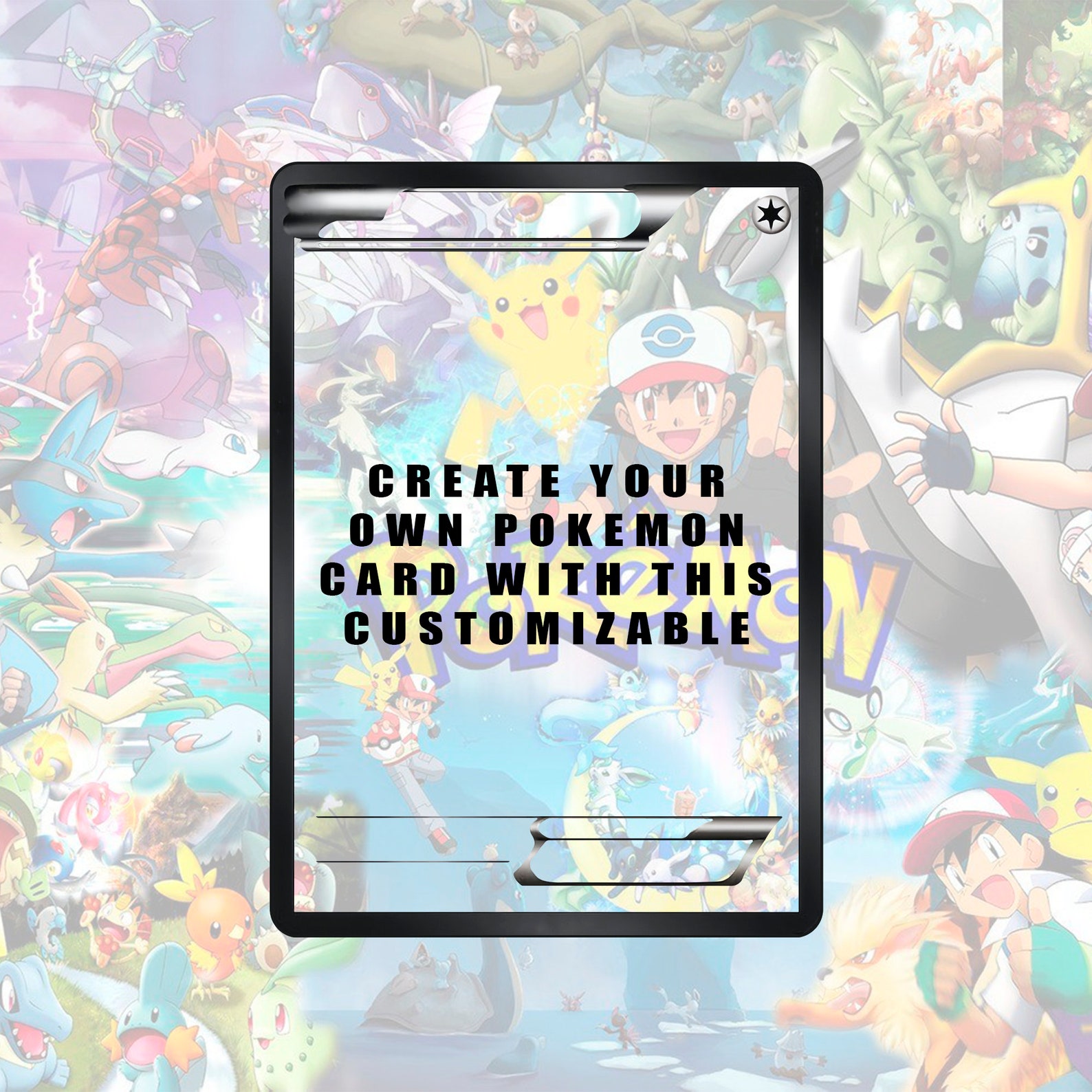 Transparent Pokemon Card Template PNG: Create Custom Gift, Invitation ...