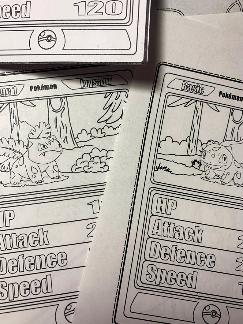 Kit para pintar cartas Pokémon - PDF imprimible para colorear tamaño A4 ...