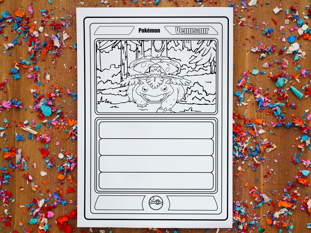 Coloring Venusaur Pokemon Card - Etsy