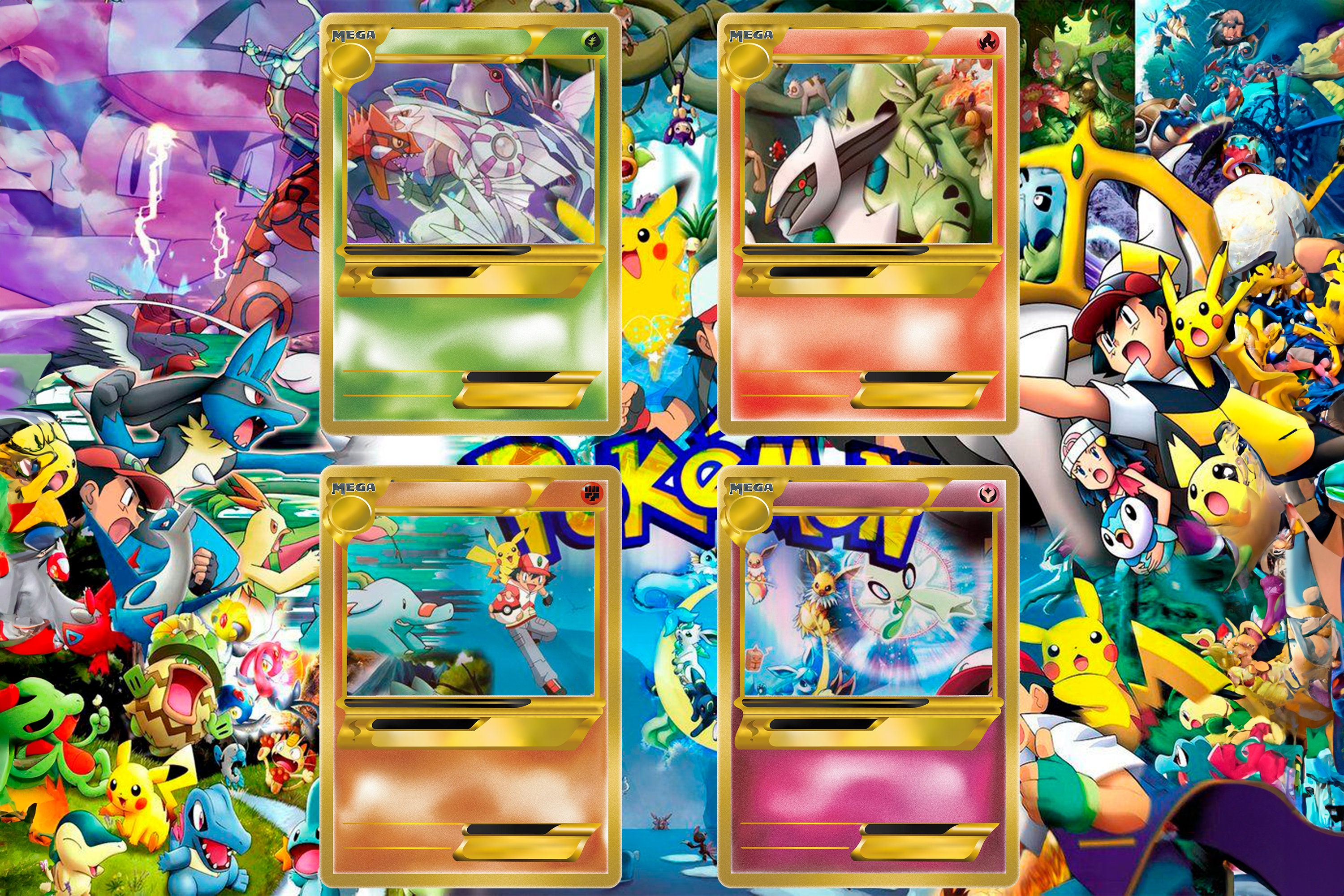 Retro Mega Pokemon Card Template Pngs: Make Your Own Pokemon Card ...