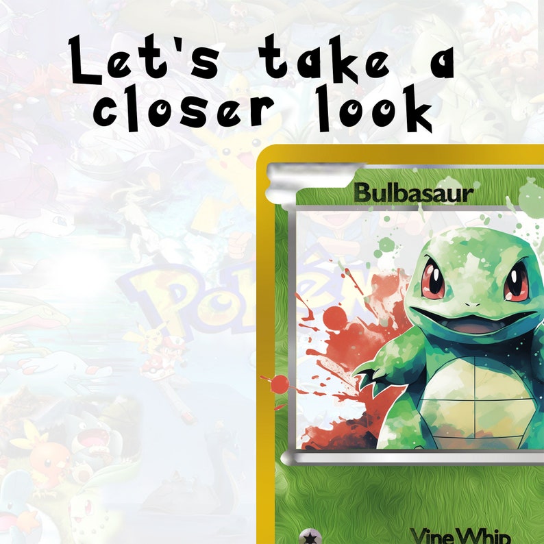 Custom Made Bulbasaur Pokemon Card Artistic Van Gogh-inspired ...