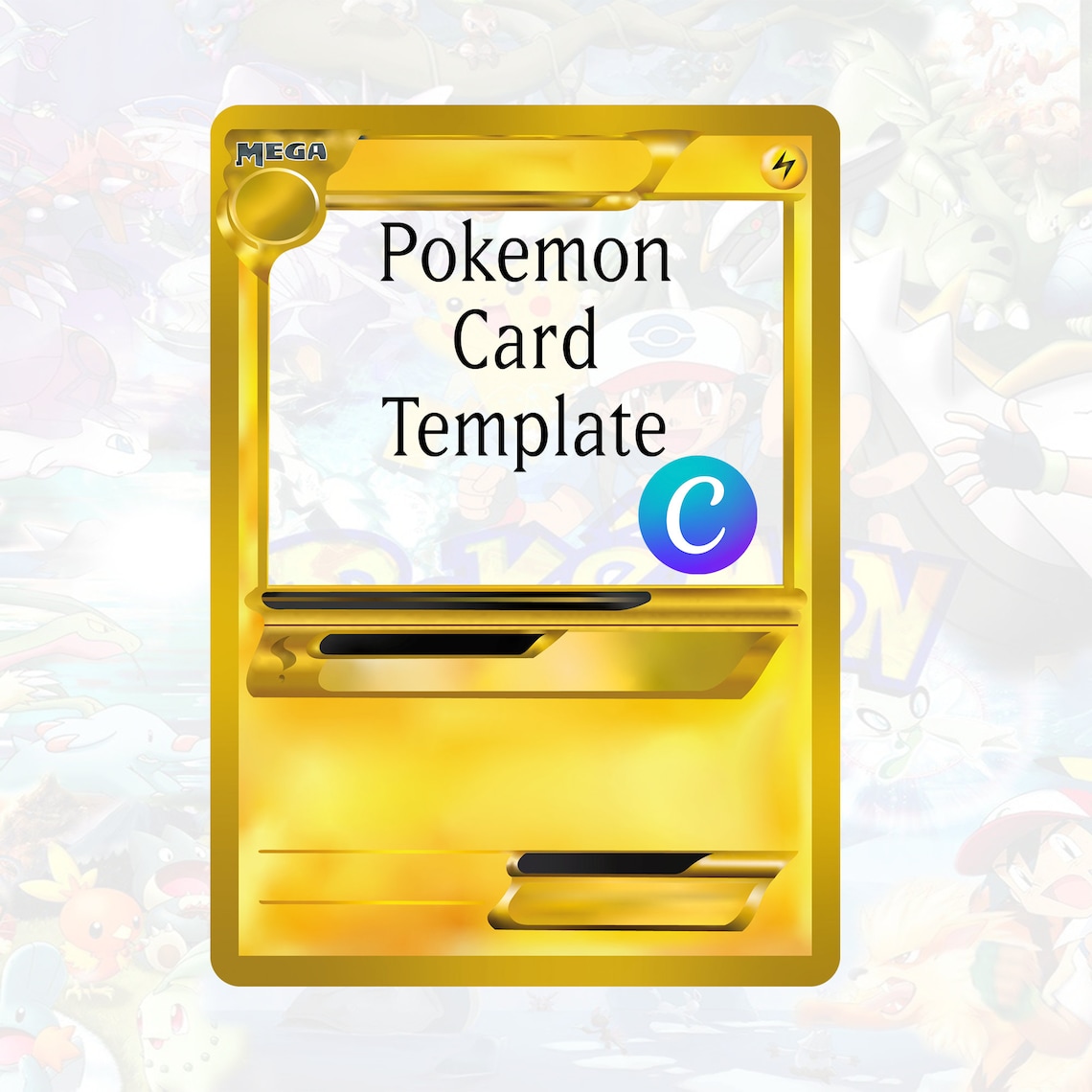 Create Your Pokemon Universe: High-res Electric TCG Card Templates for ...