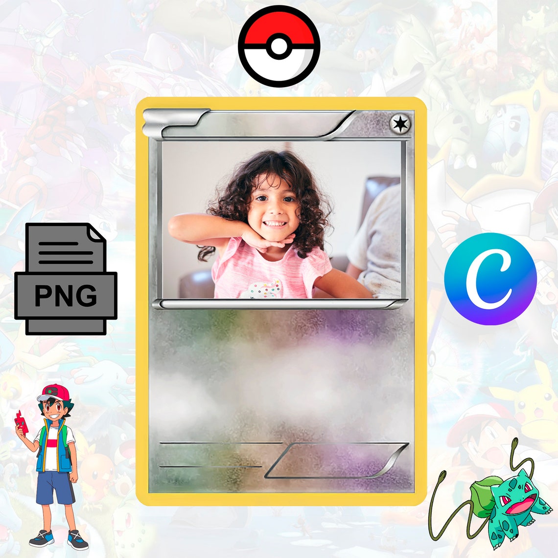 Custom Colorless Pokemon Card Template for Unique Gifts & Celebrations ...