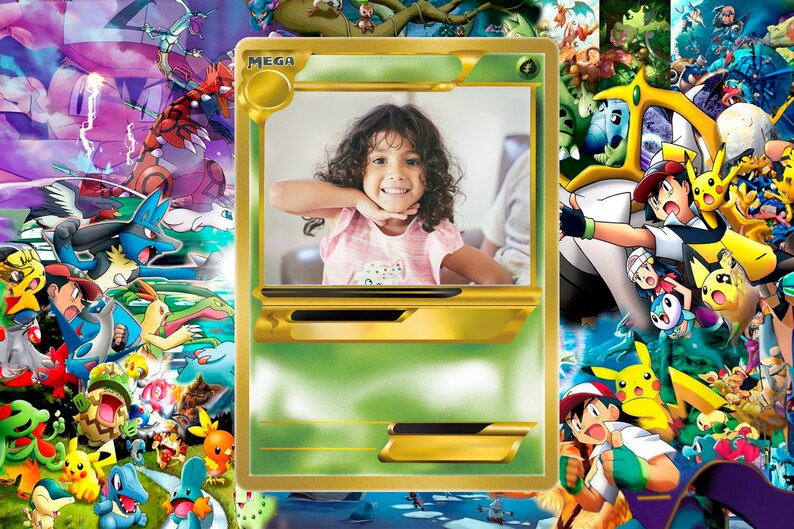 Retro Mega Pokemon Card Template Pngs Make Your Own Pokemon Card Create Custom T
