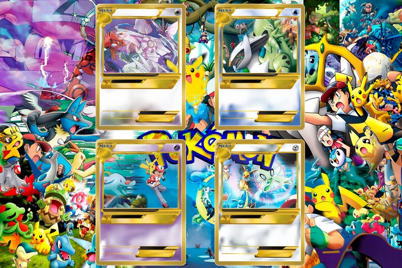 Retro Mega Pokemon Card Template Pngs: Make Your Own Pokemon Card ...