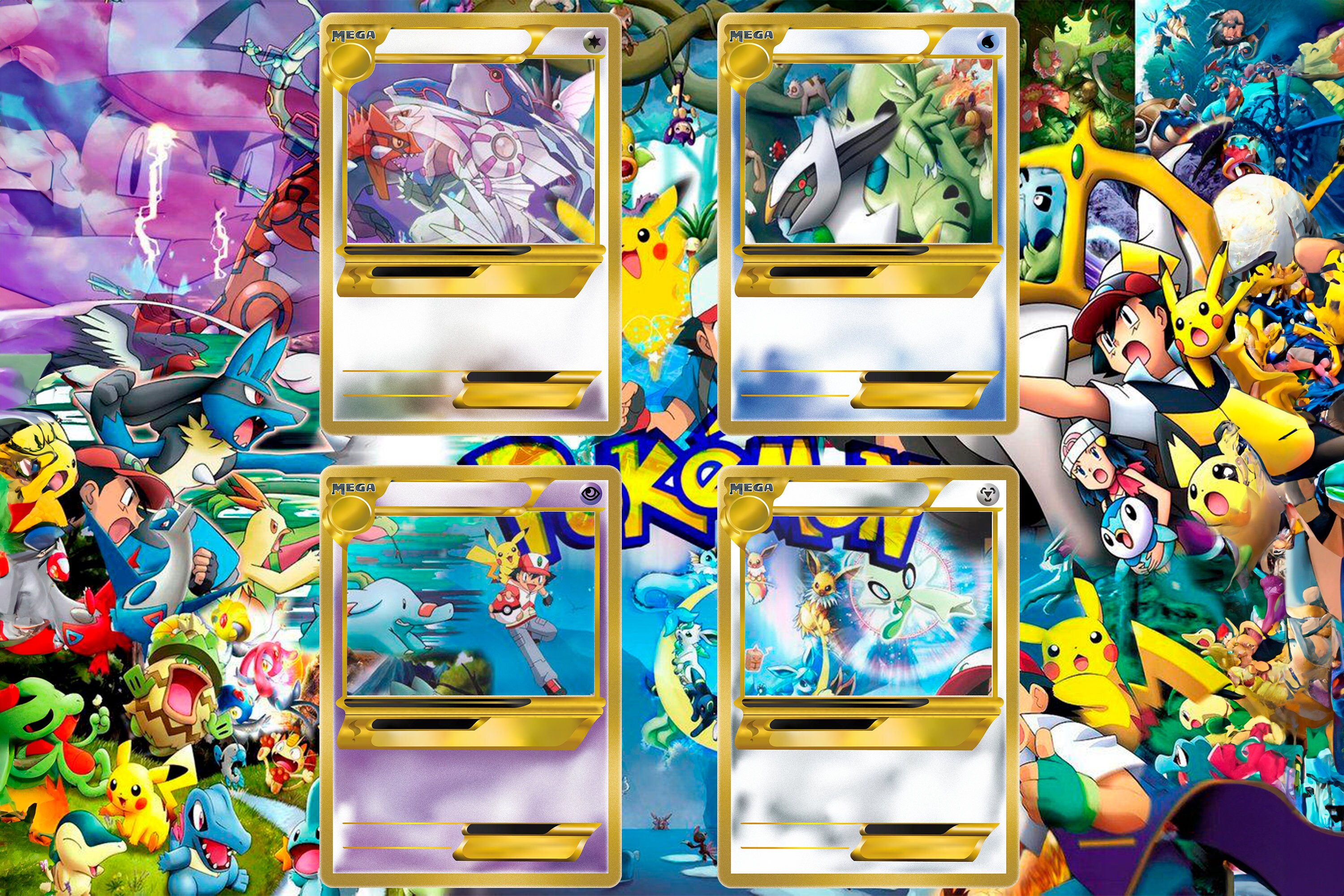 Retro Mega Pokemon Card Template Pngs: Make Your Own Pokemon Card ...