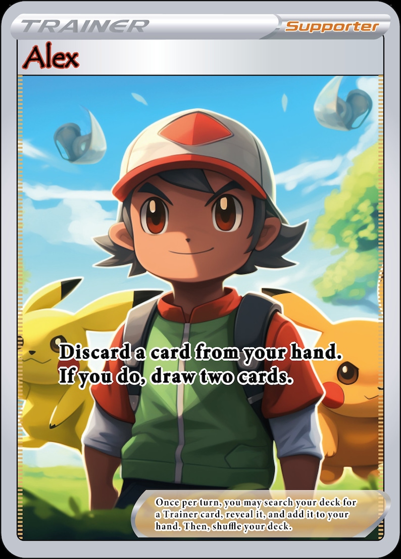Custom Pokemon Trainer Card Personalized TCG Create Your Own Trainer ... Custom Pokemon Trainer Card Personalized TCG Create Your Own Trainer ...